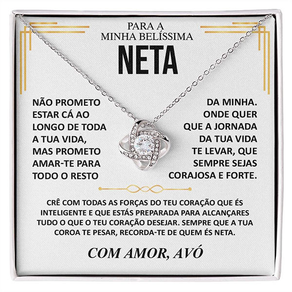 Para a Minha Linda Neta – Colar banhado a ouro branco 14k com cristais ...